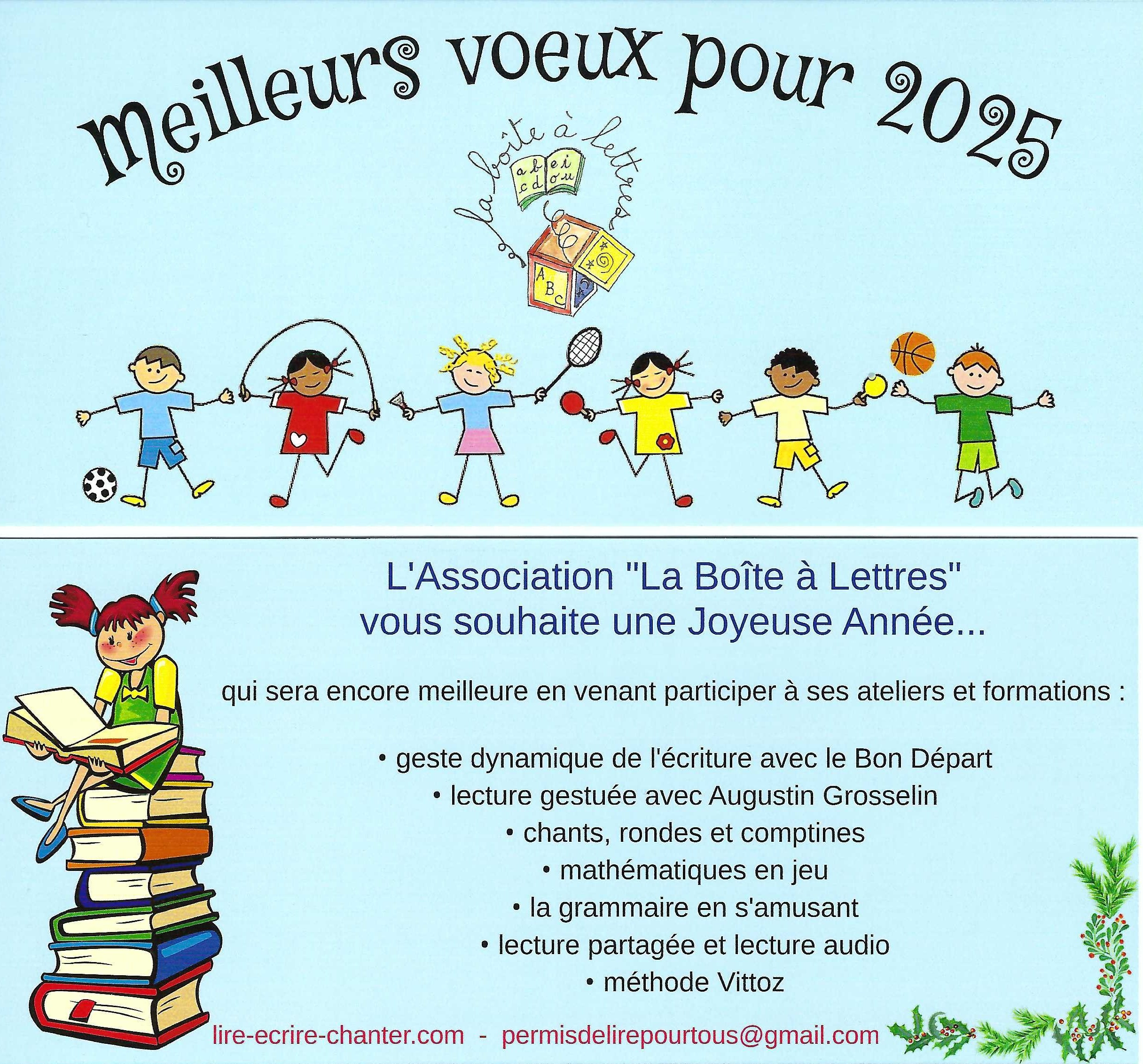 Bonne Année 2025 – Lire, Écrire, Chanter